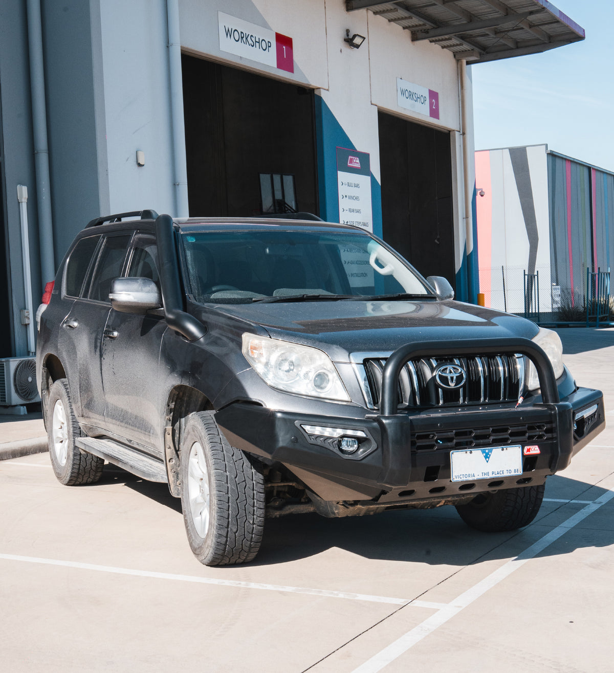 Prado 150 prefacelift 2009-2017 808-01 Phoenix Bull Bar Single Black L ...
