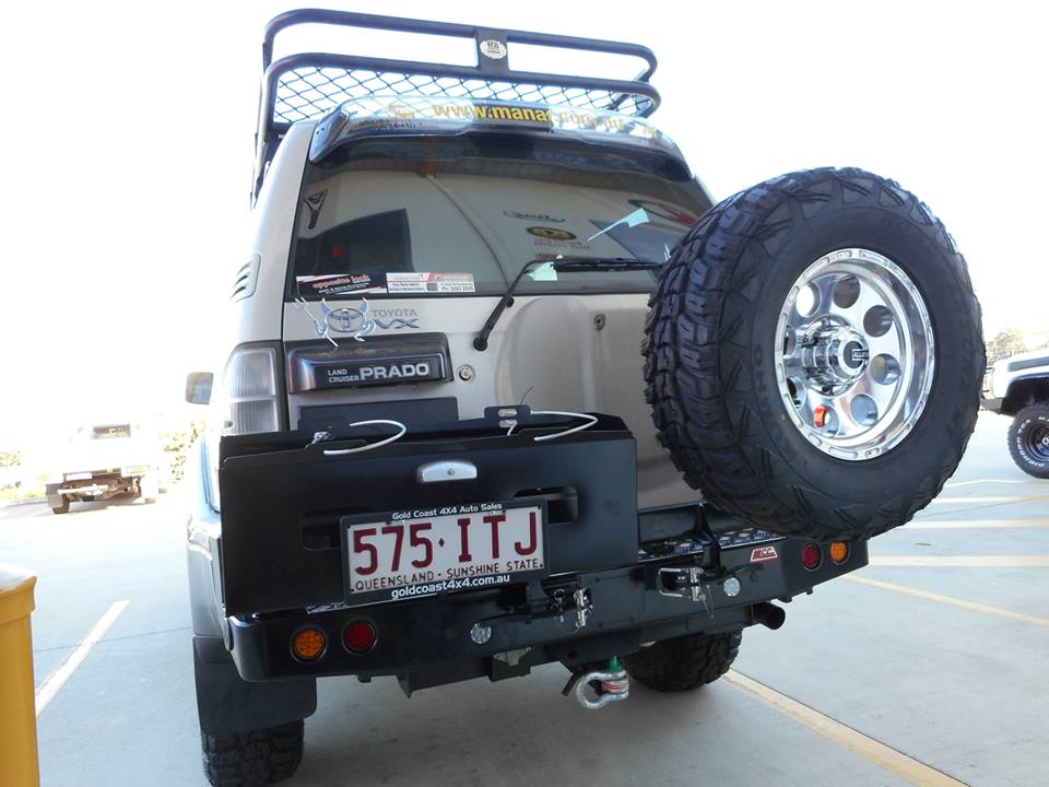 Prado 90 1996-2002 022-02 Rear Wheel Carrier Single Jerry Can Holder P ...