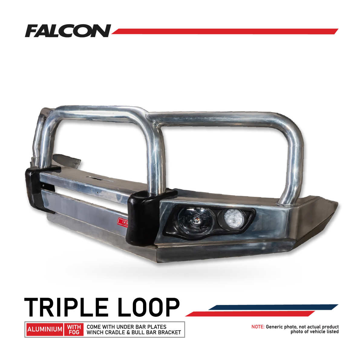 MUX RF 2013-2016 707-01A Alloy Falcon Bull Bar Triple Loops Package (L ...