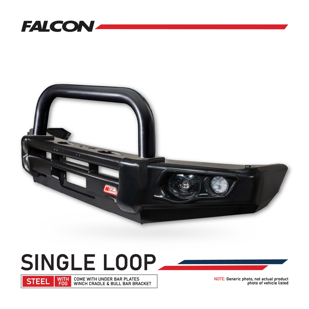 Navara D22 1997-2015 707-01 Falcon Bull Bar Single Black Loop Package ...