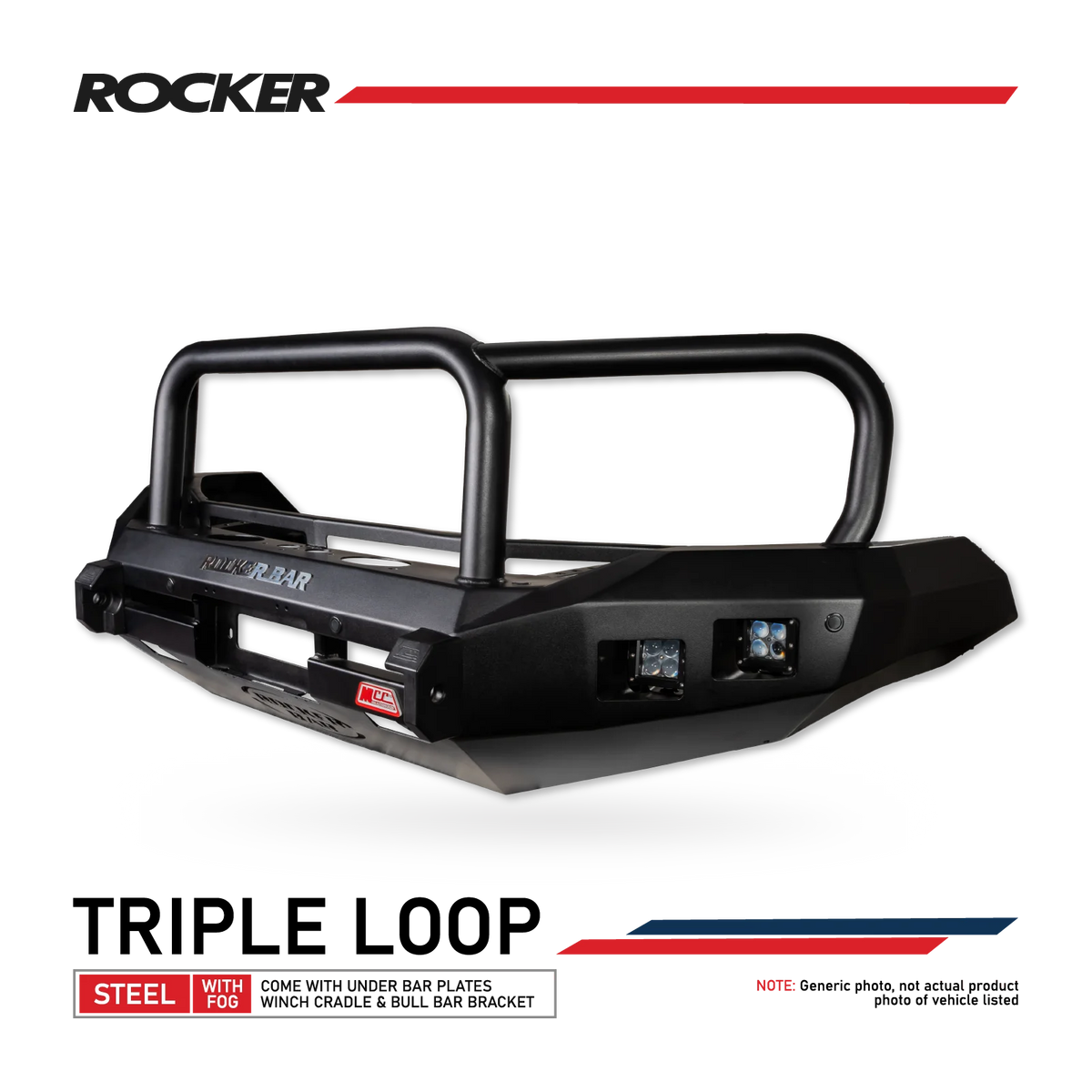 Dmax 2003-2006/ Holden Rodeo RA - 078-02SQ Rocker Bull Bar Triple Loop ...