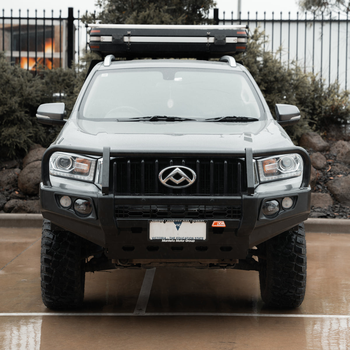 LDV T60 2018-2021 707-02 Falcon Bull Bar Black A-Frame Package (LED Fo ...
