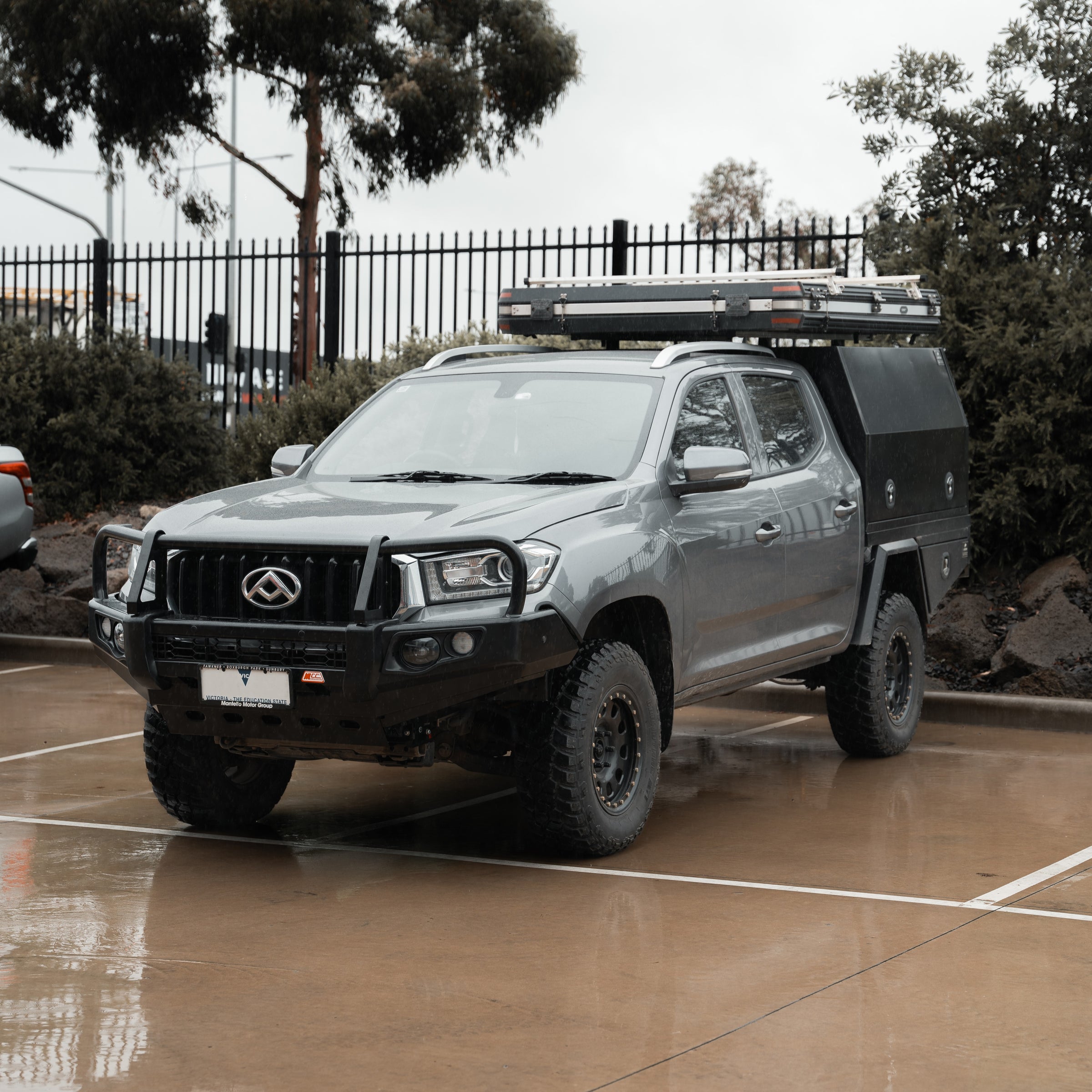 LDV T60 2018-2021 707-02 Falcon Bull Bar Black A-Frame Package (LED Fo ...