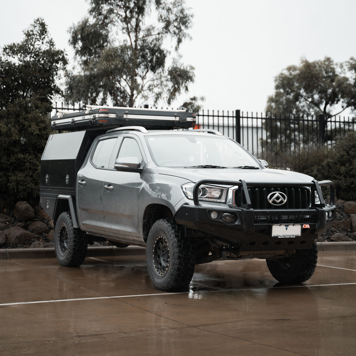 LDV T60 2018-2021 707-02 Falcon Bull Bar Black A-Frame Package (LED Fo ...