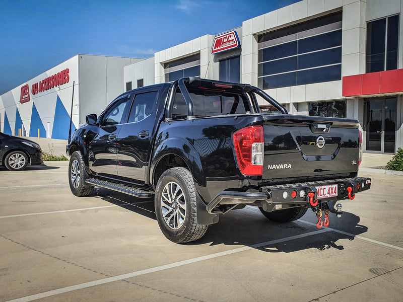 Navara NP300 2015-Present 022-03 Jack Rear Bar with Light kit and Blac ...
