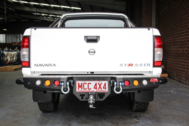 Navara D22 1997-2015 022-03 Jack Rear Bar with Light kit and Chrome St ...
