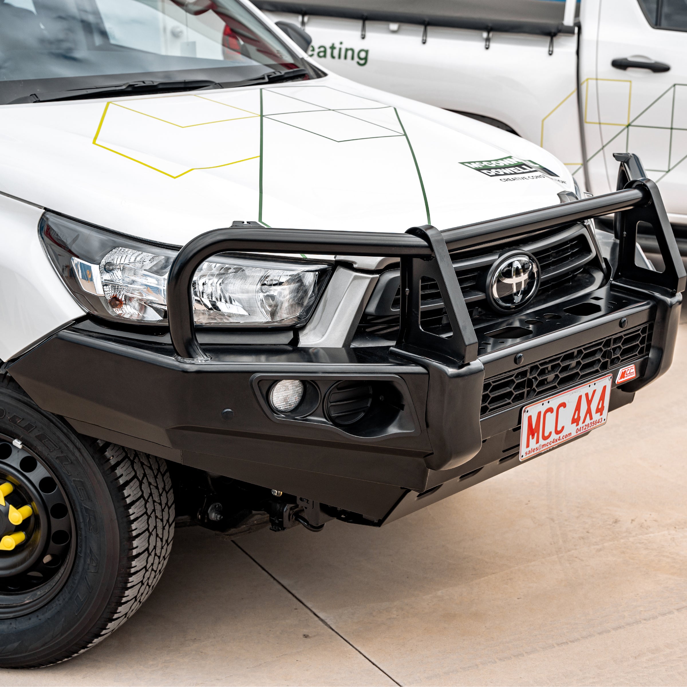 Hilux 2020-On 707-02 Falcon Bull Bar Black A-Frame Package (No Fogligh ...
