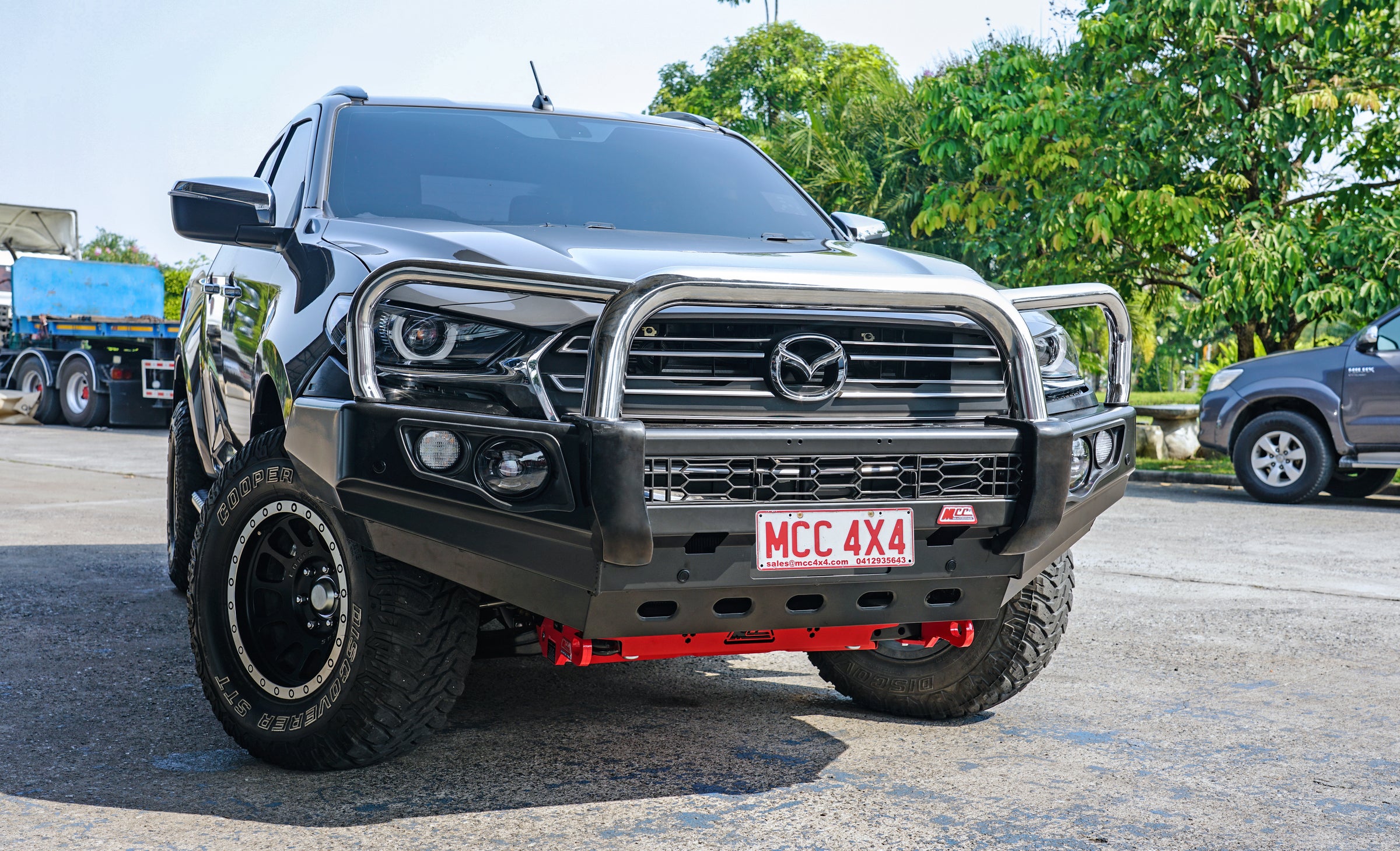 BT50 TF 2021-On 707-01 Falcon Bull Bar Triple Stainless Loops Package ...